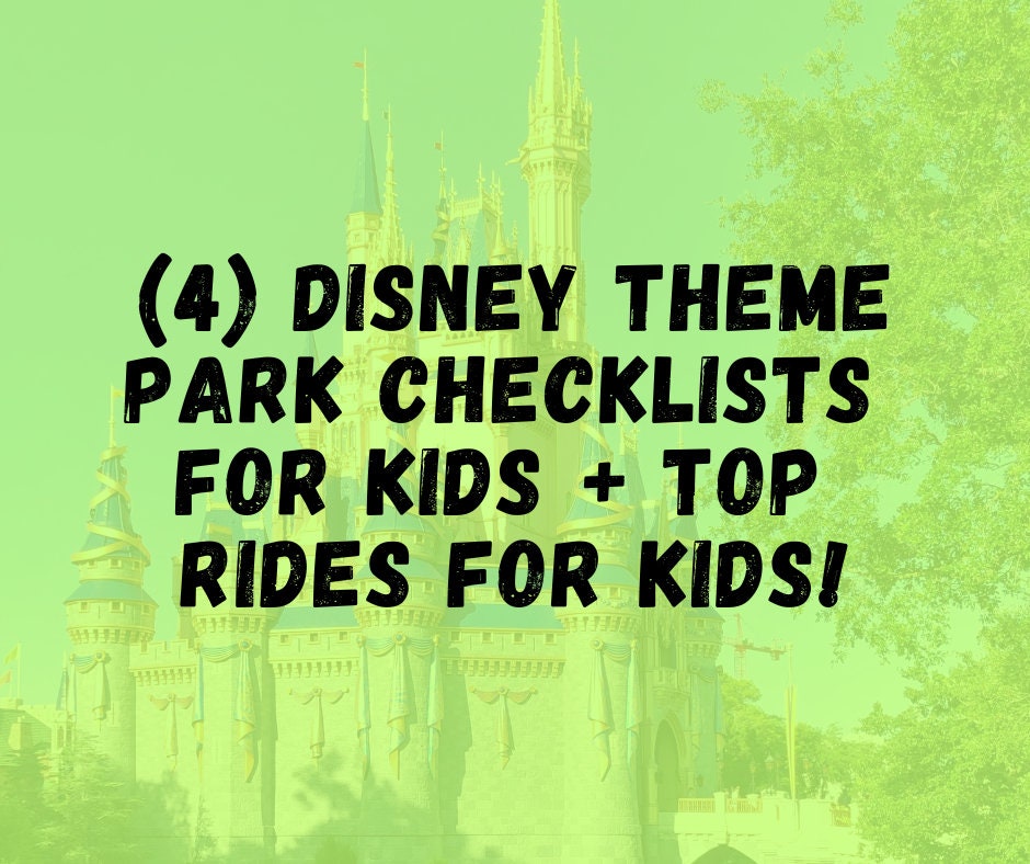 WDW Theme Park Checklist for Kids and WDW Travel Agent - Etsy