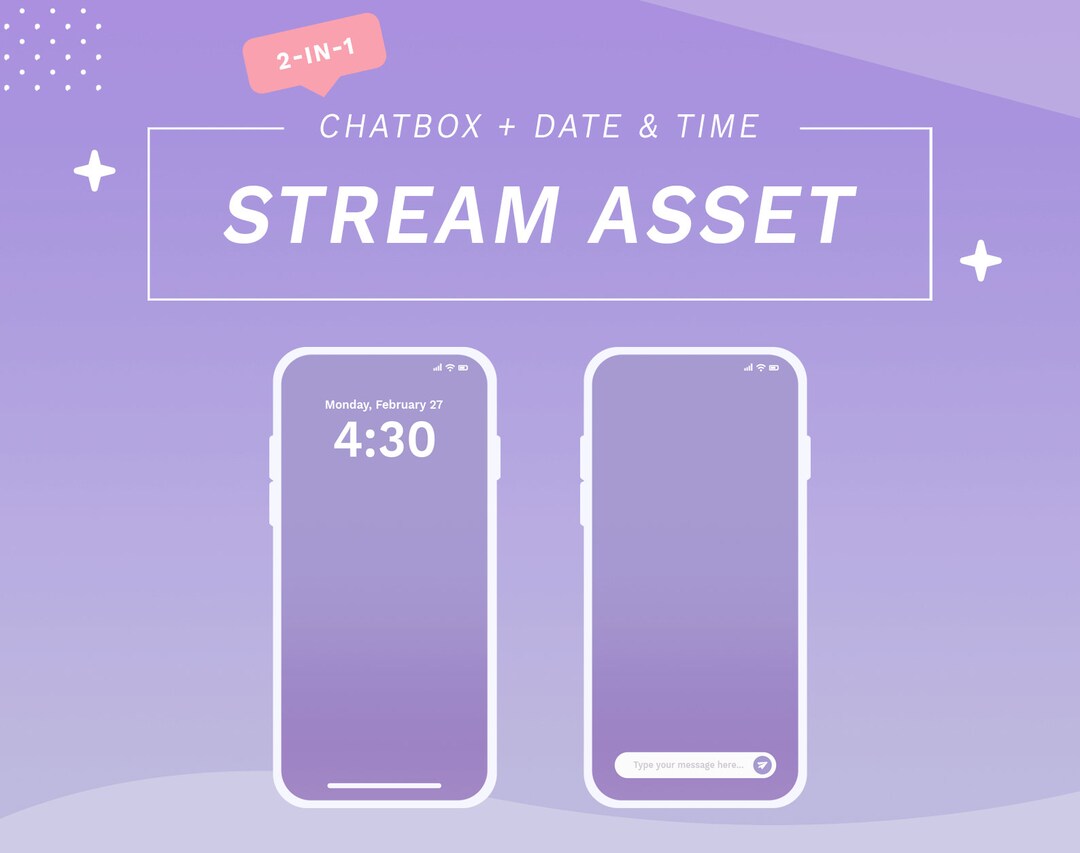 Purple Gradient Phone Chatbox + Minimalist Date & Time Stream Widget ...