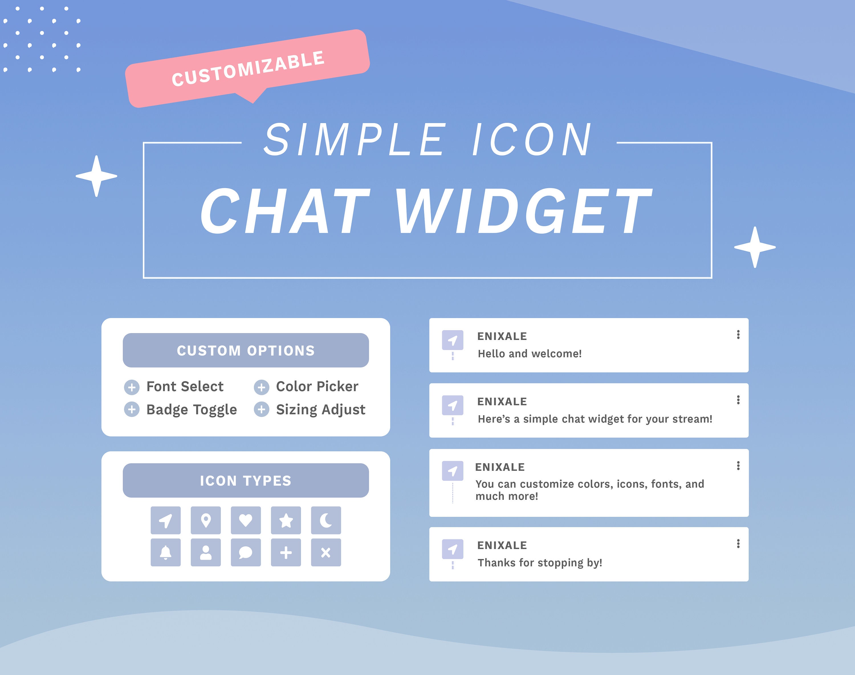 Simple Icon Chat Widget - Color Customizable for Twitch Streams - Etsy