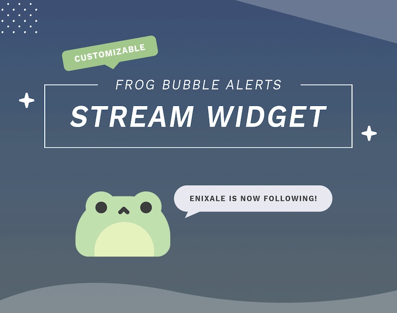 Animated Frog + Message Bubble Alerts Widget - Color Customizable for ...