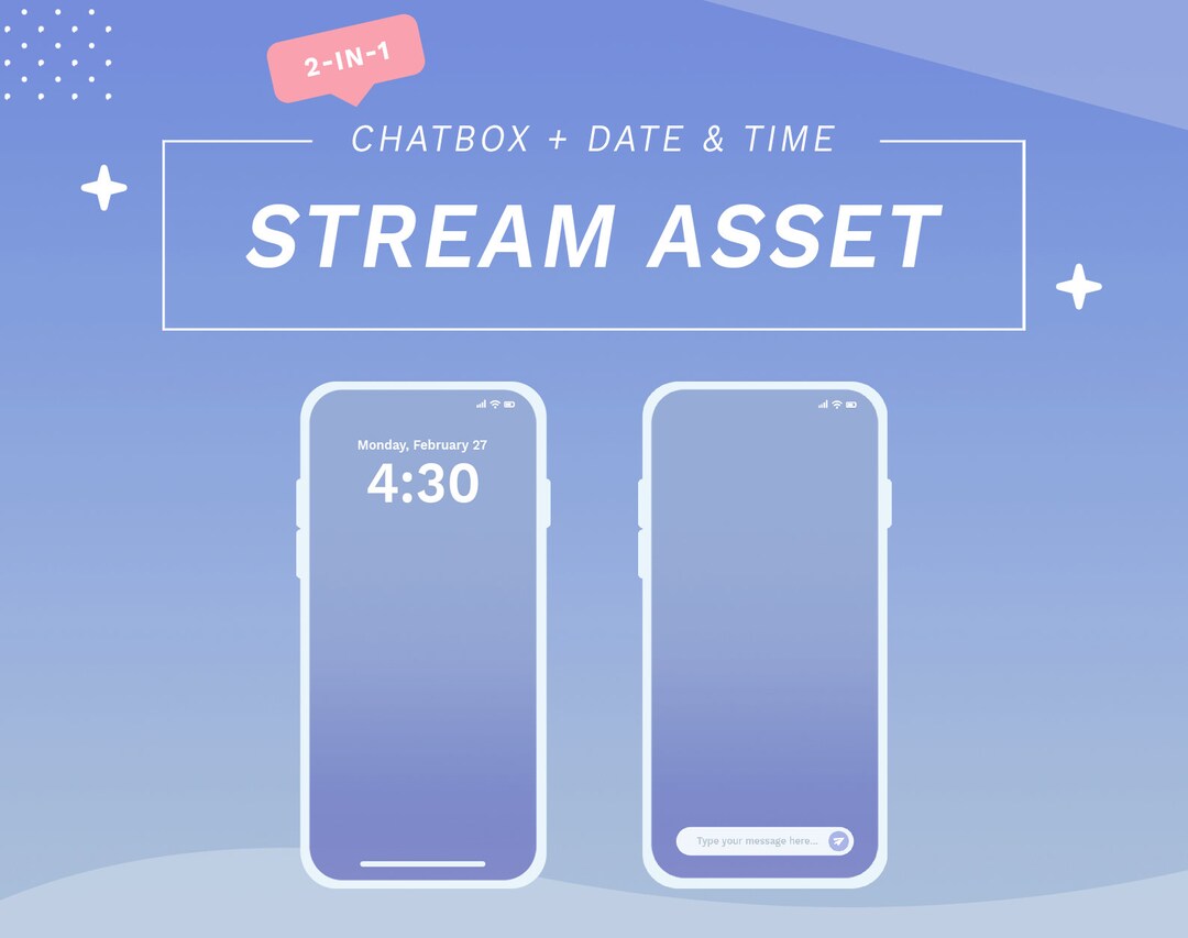 Blue Gradient Phone Chatbox + Minimalist Date & Time Stream Widget ...
