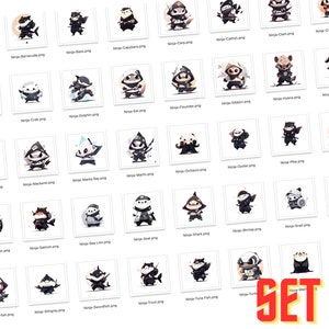 Ninja Animal Clipart Bundle Digital Download Svg Png Cute Animal ...