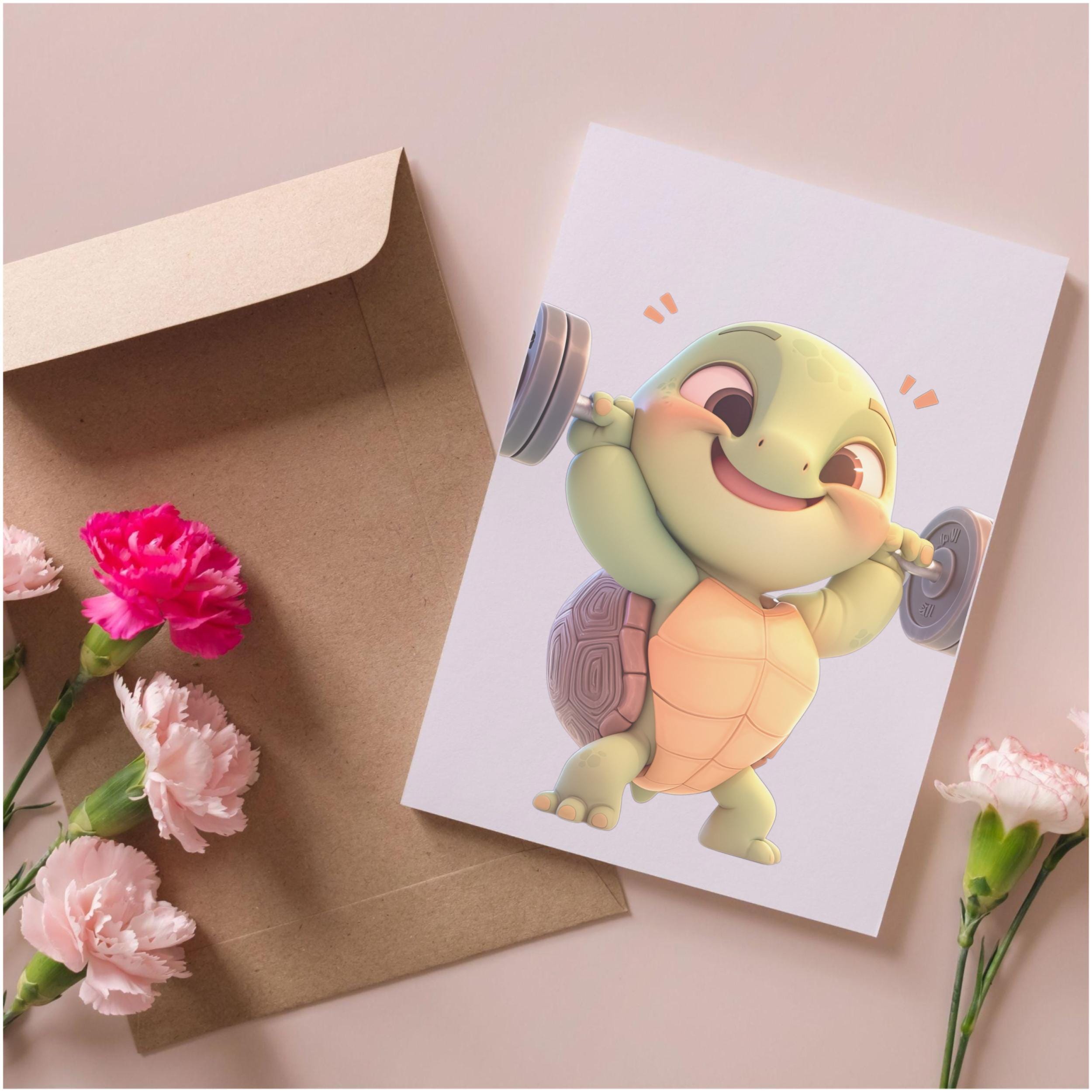 Turtle Svg Fitness Clipart Cartoon Weightlifting Png Digital Download ...