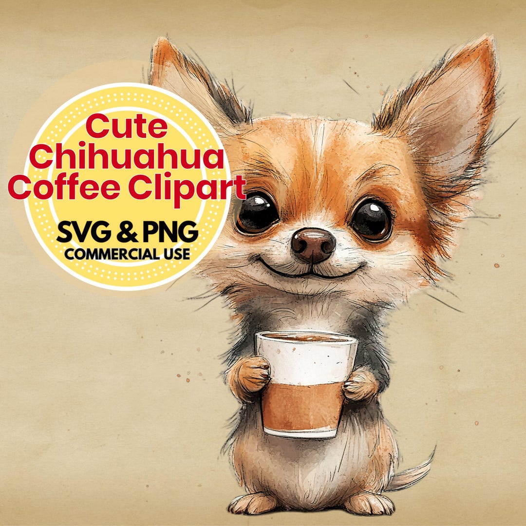 Chihuahua Watercolor Clipart Bundle Digital Dog Illustration Cute ...