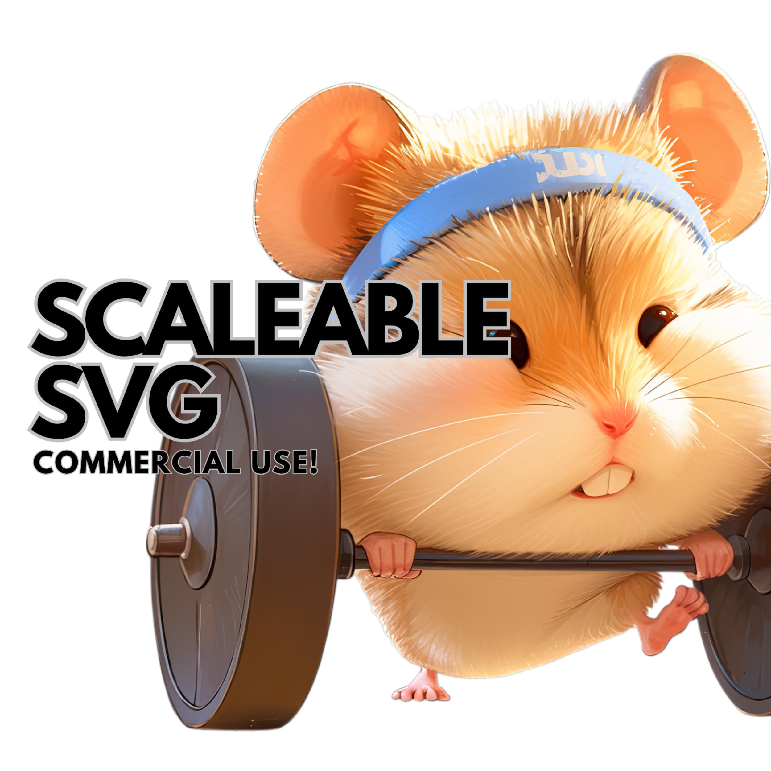 Hamster Fitness Clipart Svg Png Cute Workout Animal Digital Download ...