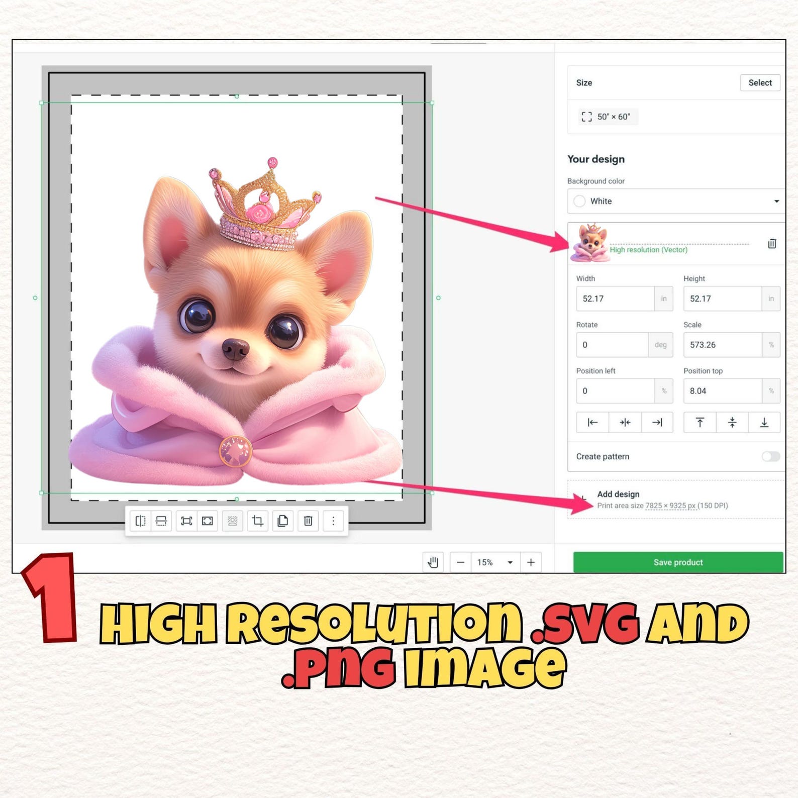 Chihuahua Svg Princess Dog Digital Clipart Png Whimsical Puppy ...