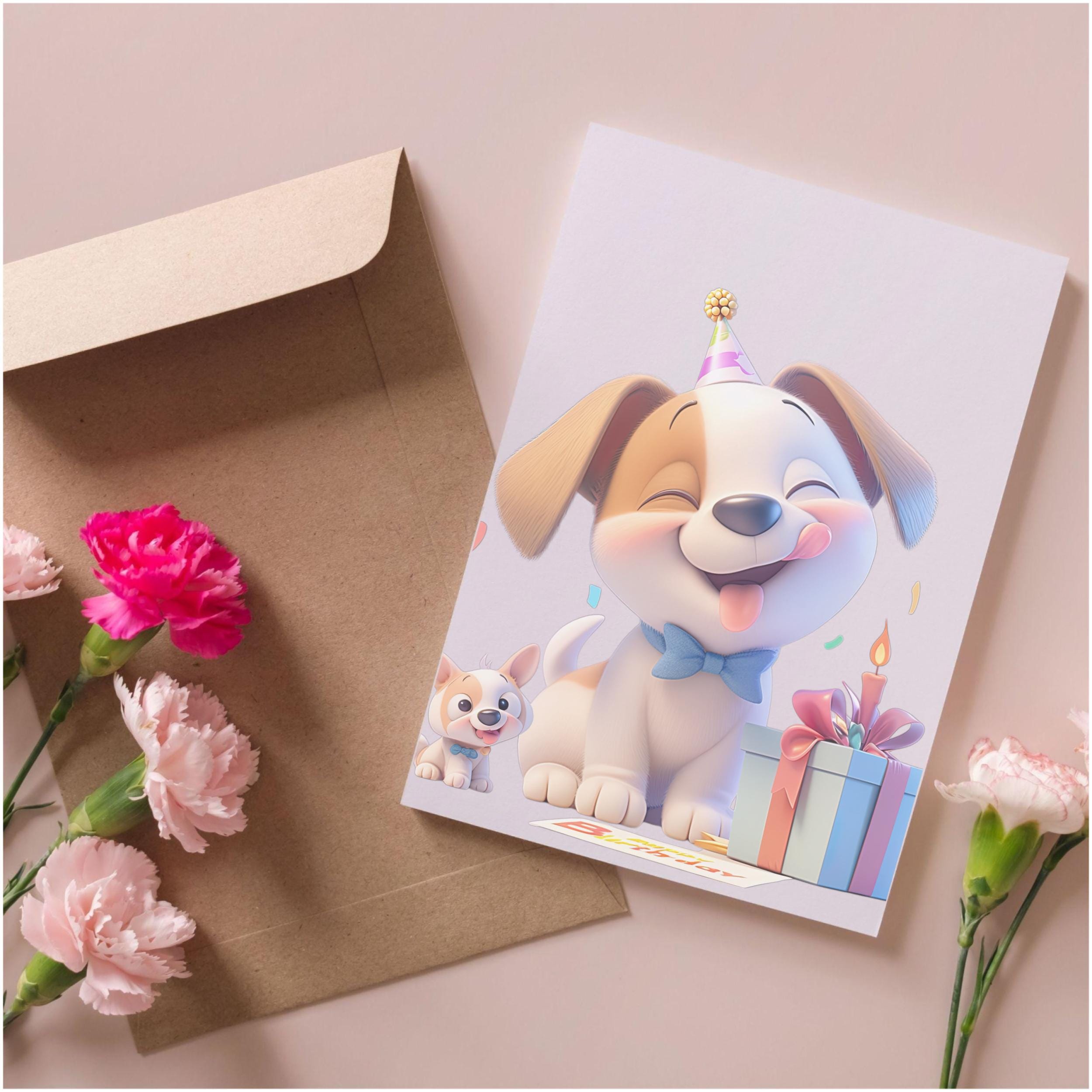 Cute Happy Birthday Puppy Clipart SVG PNG Digital Download Dog Birthday ...