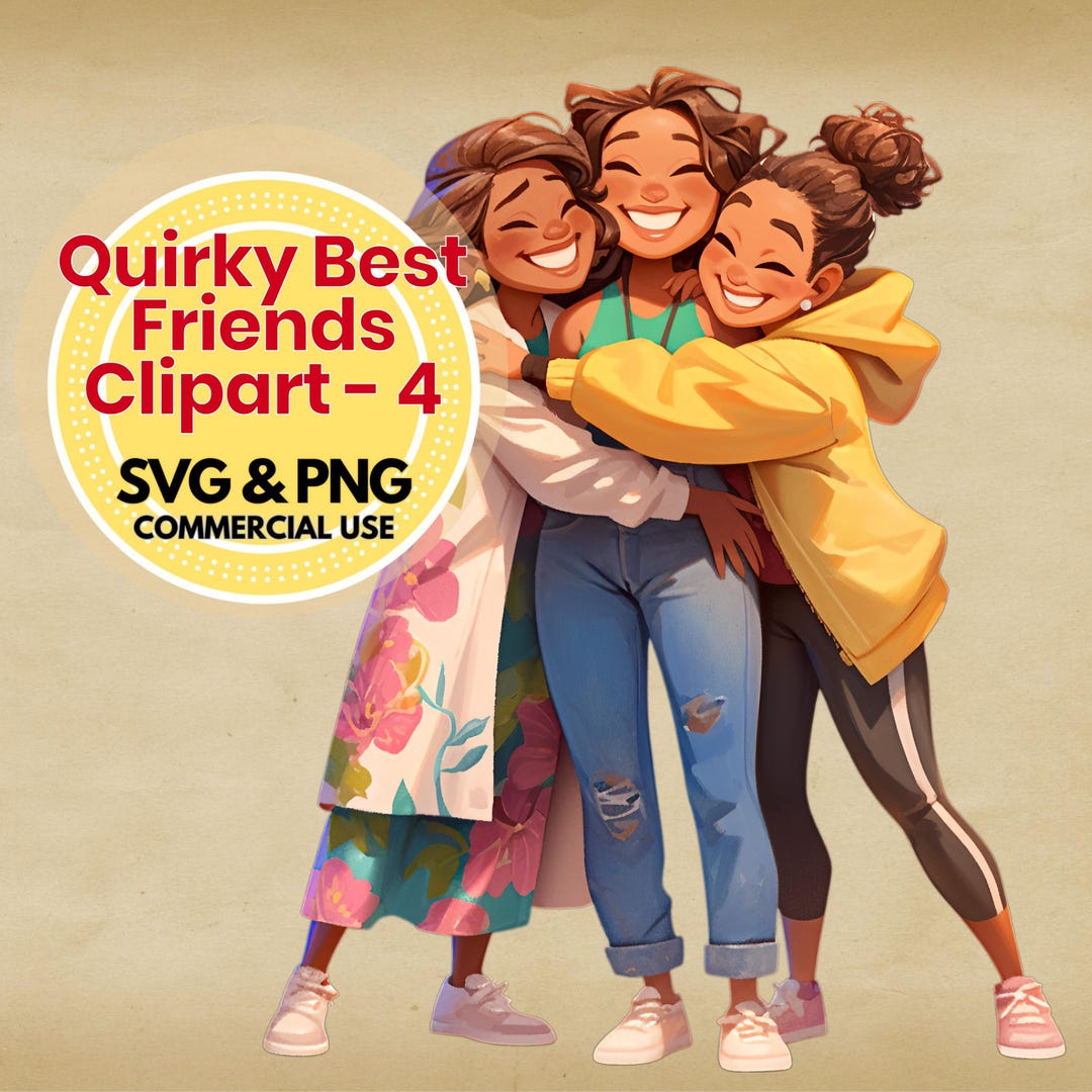 Best Friends Clipart Bundle Svg and Png Ideal for Diy Gifts ...