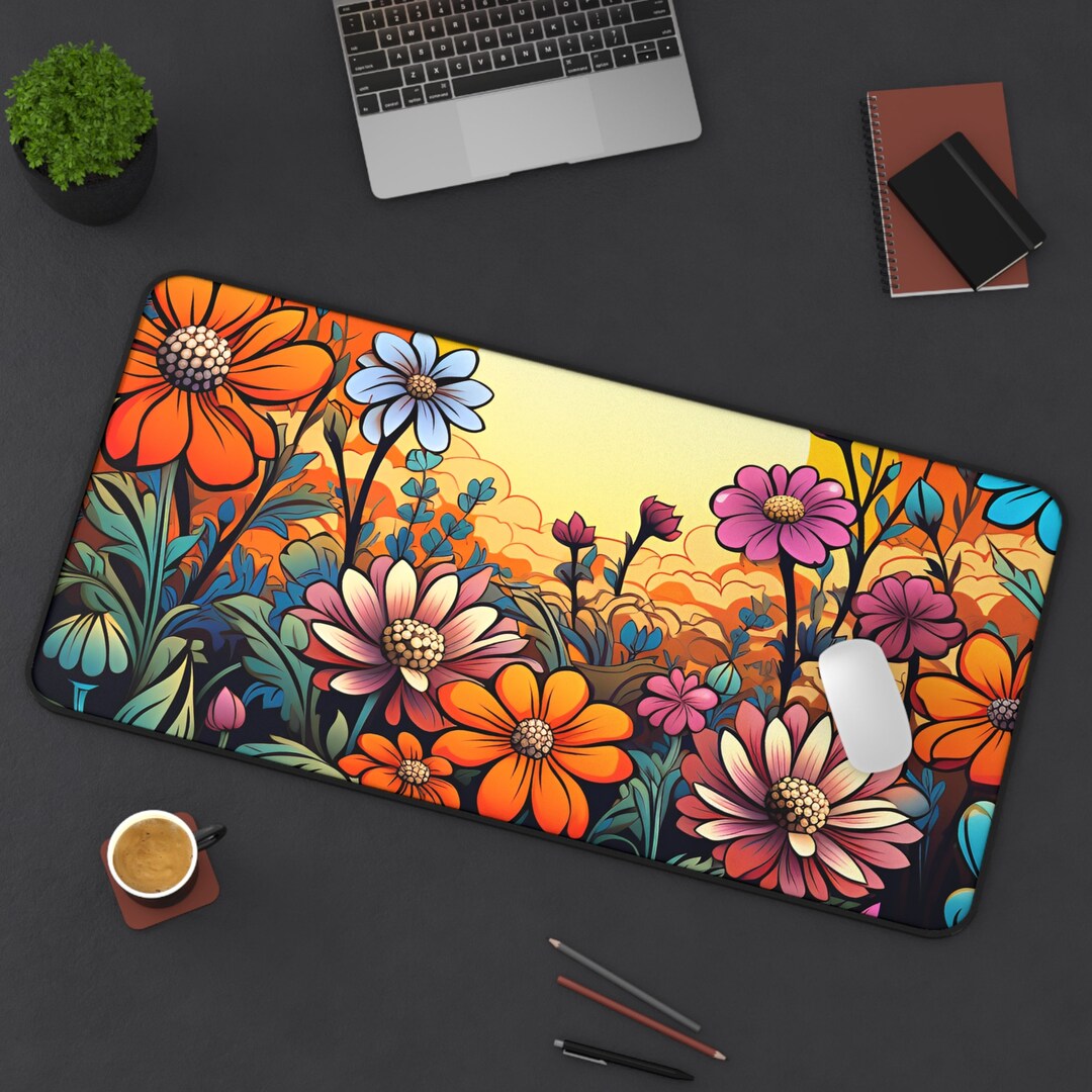 Xxl Mouse Pad 80's Themed Cute Desk Mat Colorful Rolling - Etsy