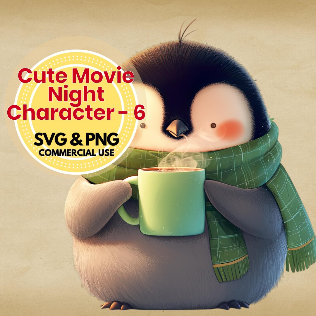 Cute Movie Night Character Clipart SVG PNG Digital Download Popcorn ...