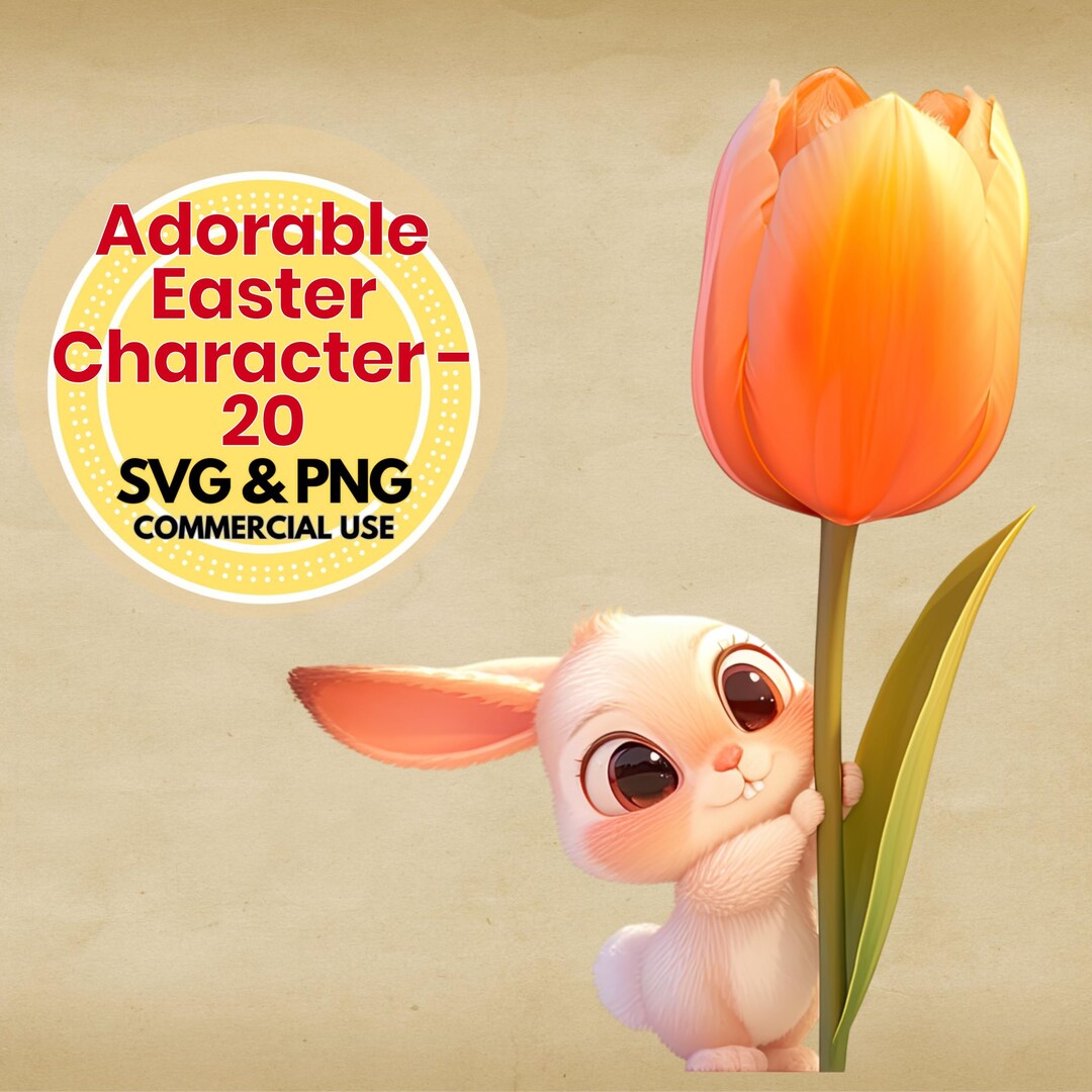 Adorable Easter Clipart Bundle - 20 Cute Spring Characters PNG SVG ...