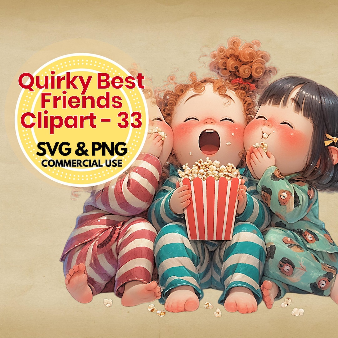 Best Friends Clipart Digital Download Quirky Bff Svg and Png for Cricut ...