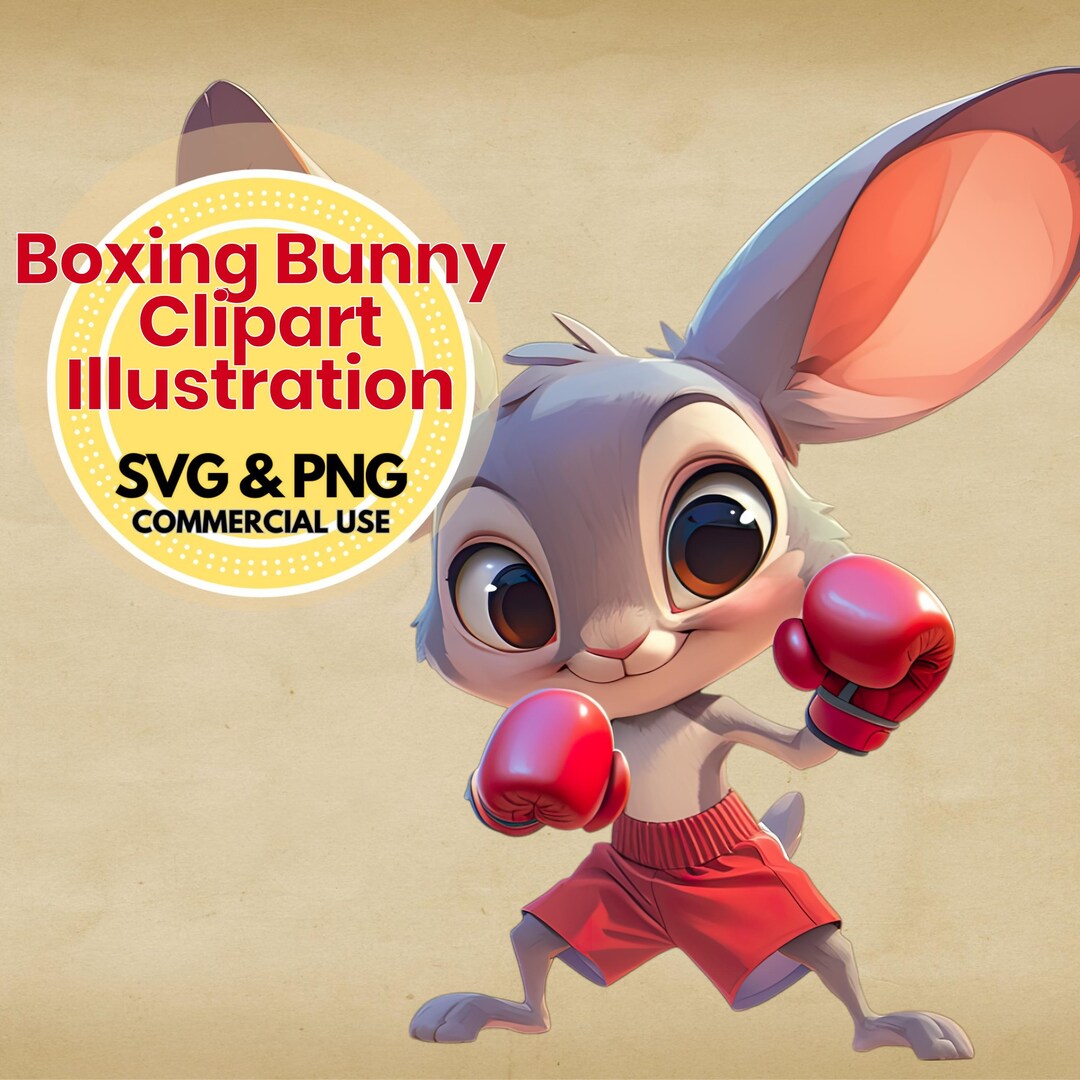 Boxing Bunny Svg Digital Clipart Cute Rabbit Boxer Png for Cricut ...