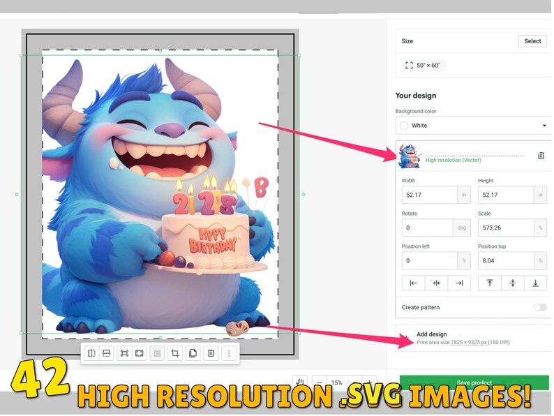 Monster Clipart Birthday Bundle Digital Download Cute Monster Svg Png ...