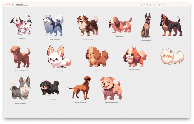 Puppy Clipart Bundle: 200 Dog Breeds, PNG SVG (digital Download) - Etsy