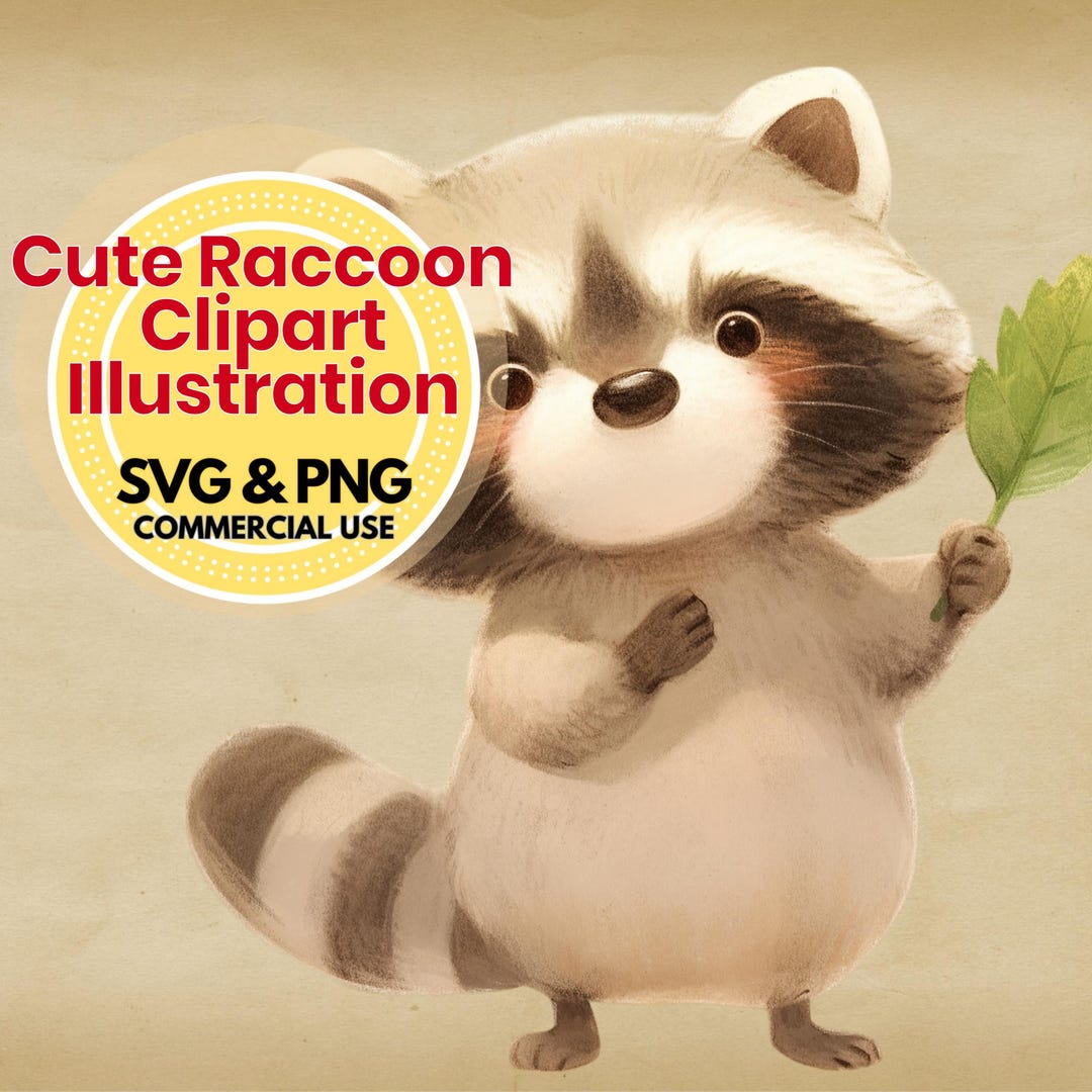 Raccoon Clipart Forest Animal Svg Png Cute Woodland Digital Download ...