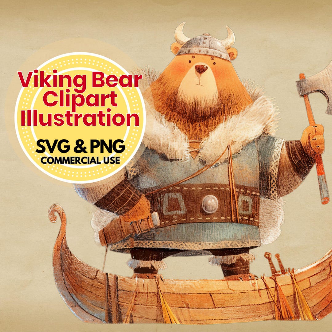 Viking Bear Svg Clipart Digital Download Nordic Warrior Bear on ...