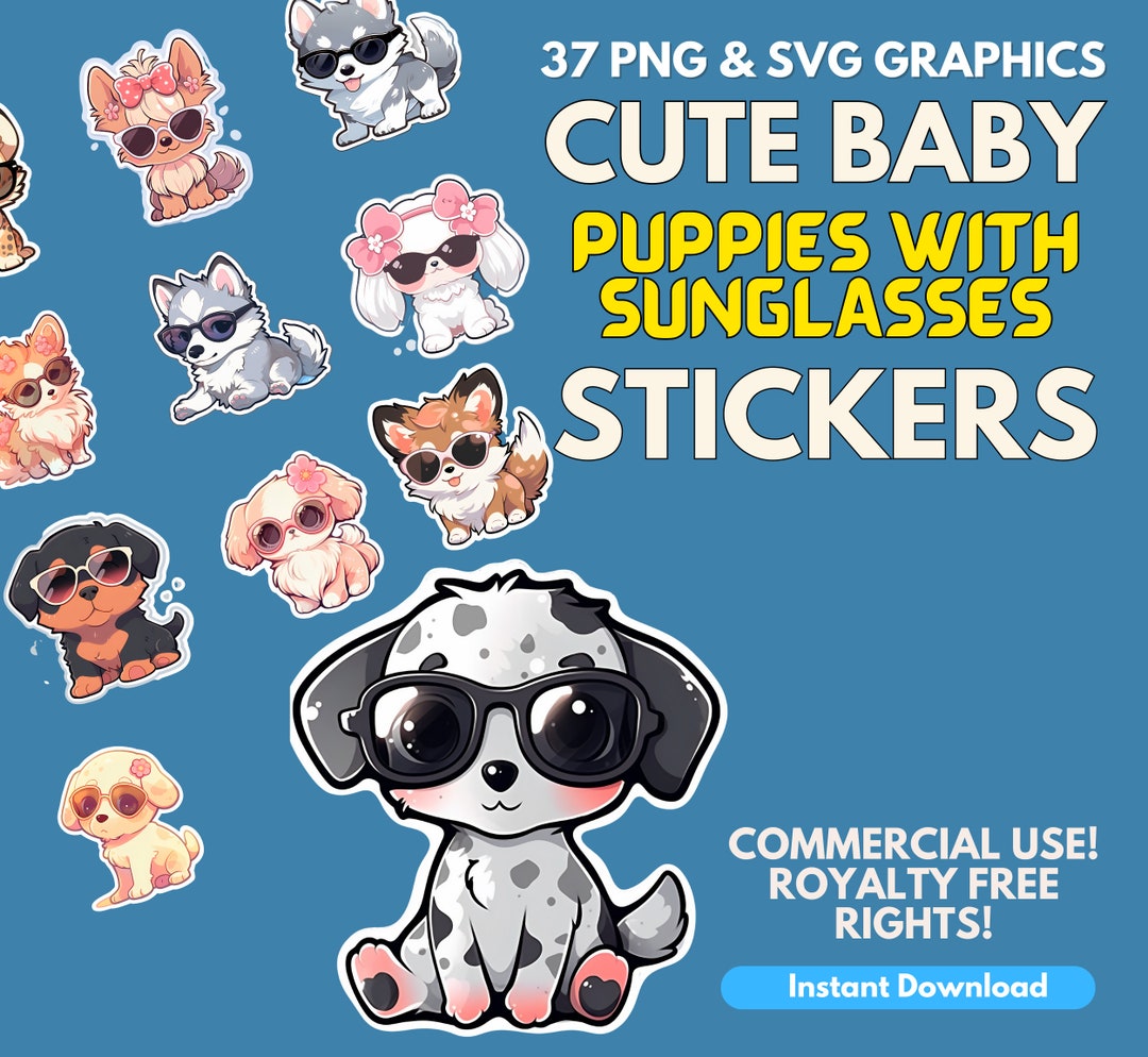 Puppy Clipart Bundle Digital Download Cute Baby Dog Stickers Png Svg ...