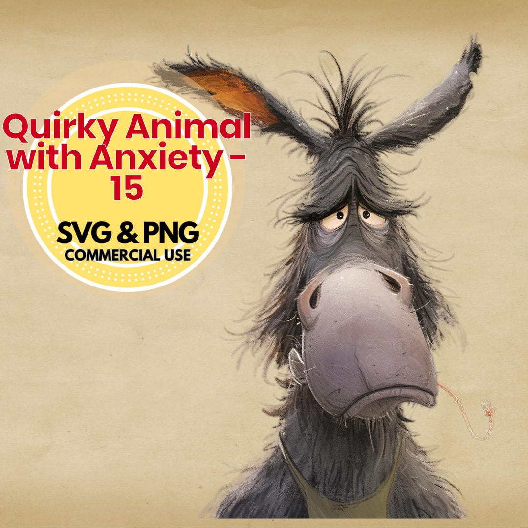 Cute Animal Anxiety Svg Png Digital Download Quirky Animal Clipart ...