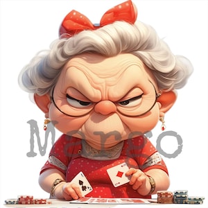 Grandma Clipart Digital Download Funny Playing Cards Svg Png Cute ...