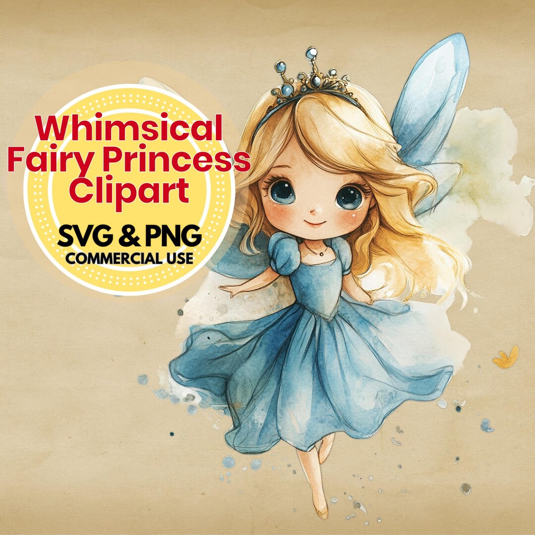 Fairy Princess Clipart: Whimsical Fantasy Art (PNG, SVG Digital ...