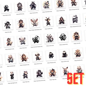 Ninja Animal Clipart Bundle Digital Download Svg Png Cute Animal ...