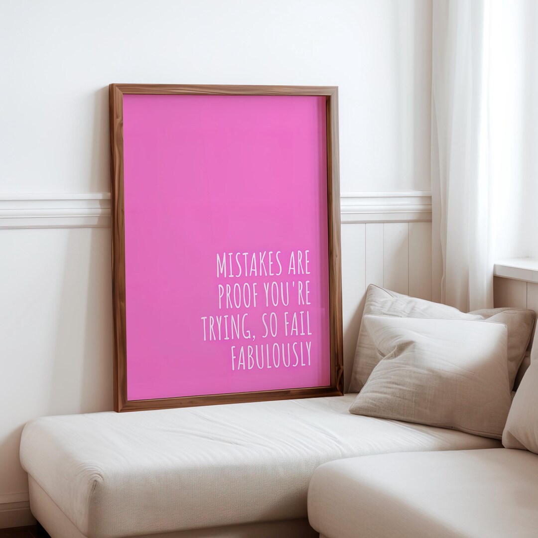 Motivational Wall Art Digital Printable Pink Quote Poster Modern ...