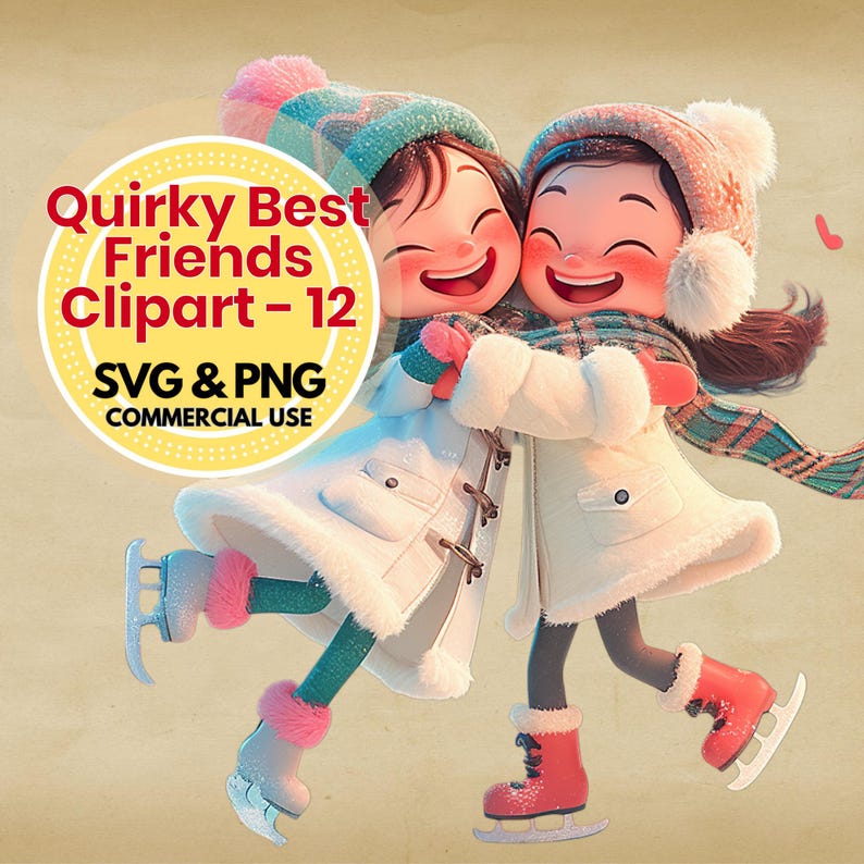 Best Friends Clipart Bundle Digital Download Quirky Friends Svg Png ...