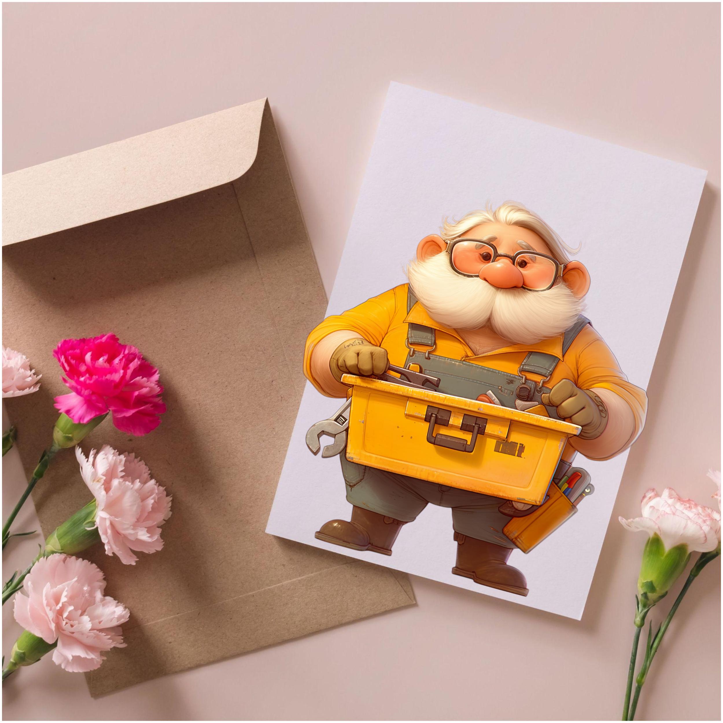 Whimsical Grandpa Clipart PNG SVG Digital Download Cute Old Man ...