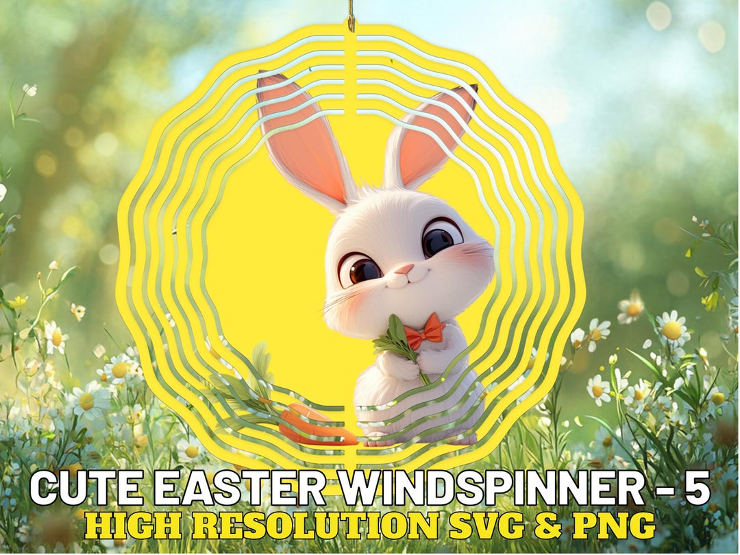 Easter Bunny Wind Spinner, Sublimation Design SVG PNG (digital Download ...
