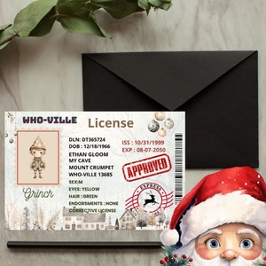 Grinch ID Card Png, Grinch ID Svg, Grinch Png, Grinch Lost Driving ...