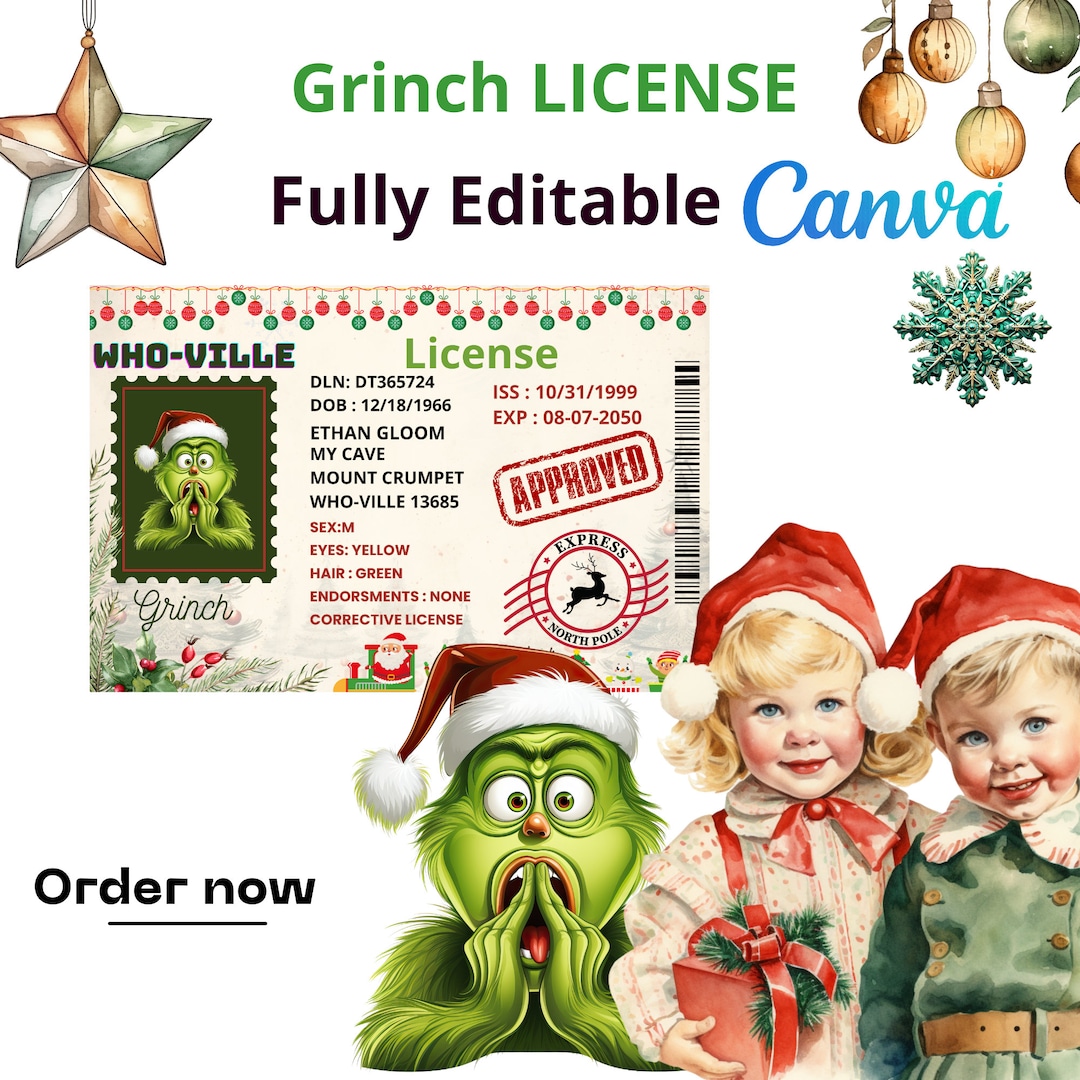 Grinch ID Card Png Grinch ID Svg Grinch Png Grinch Lost - Etsy Portugal