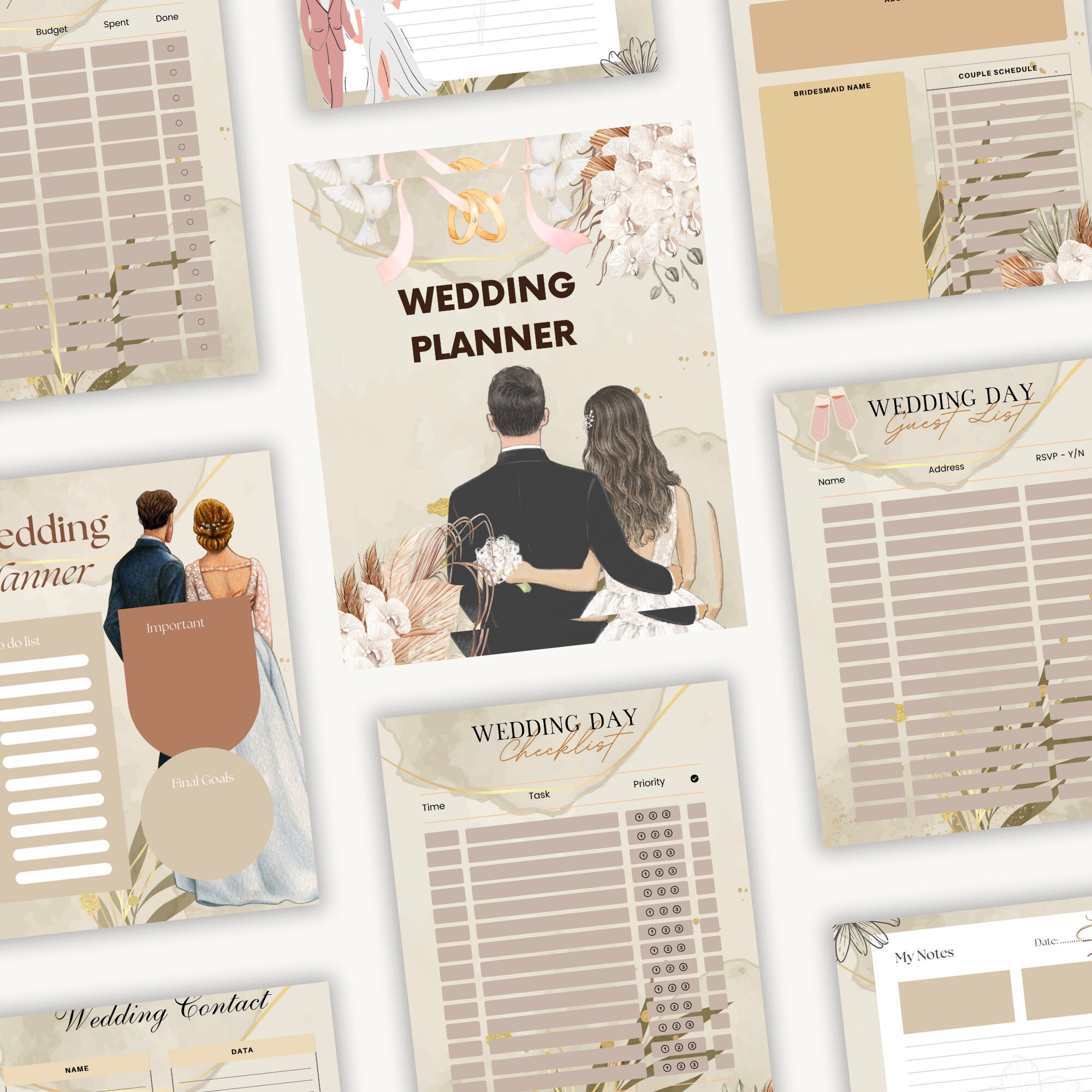 Wedding Planner Printable, Printable Wedding Planner Kit, Wedding ...