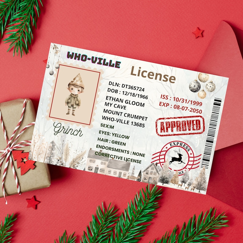 Grinch ID Card Png, Grinch ID Svg, Grinch Png, Grinch Lost Driving ...