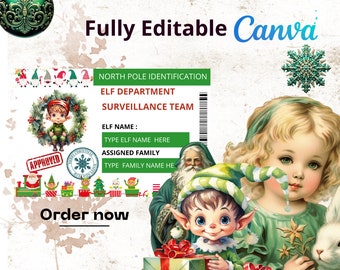 Elf ID Card Editable Template, Lost Elf License, Santa Cam Security ...