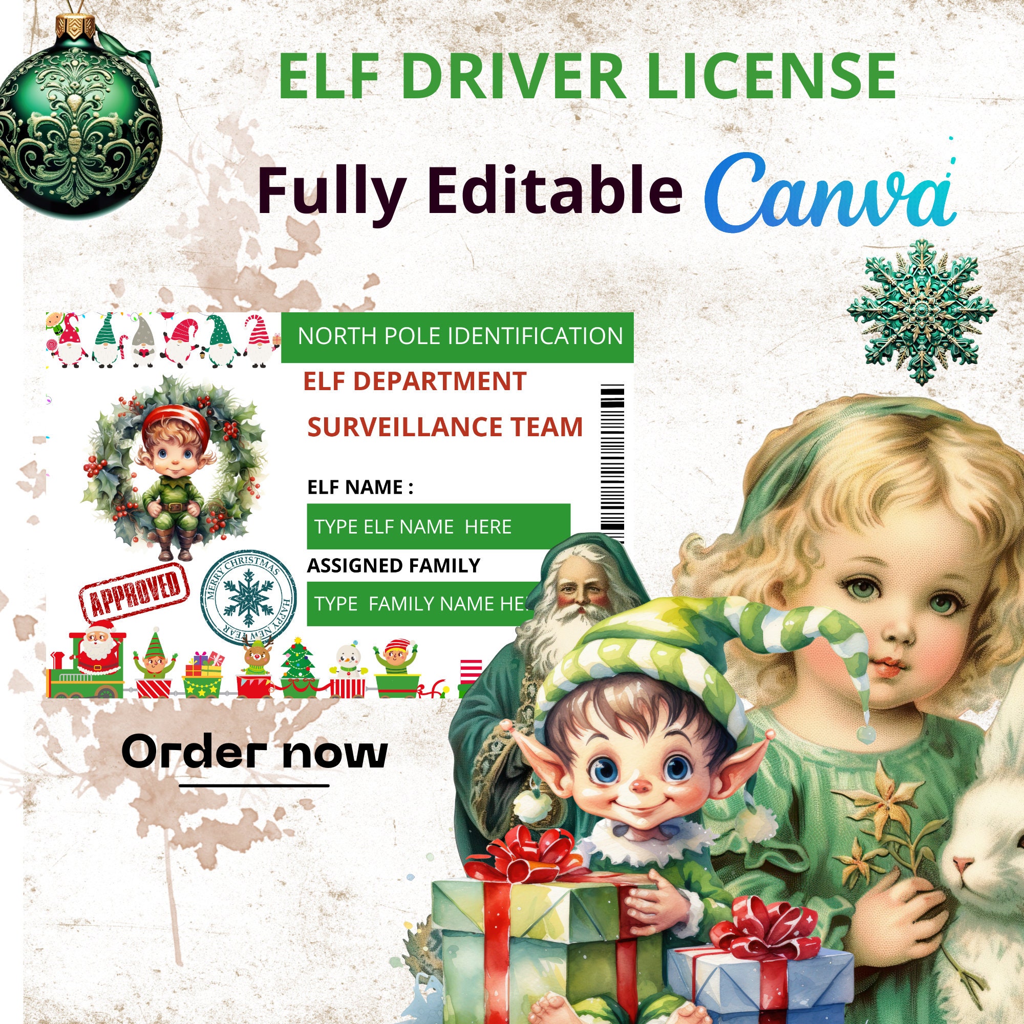 Elf ID Card Printable Template - Mini Elf License Badge - Surveillance ...