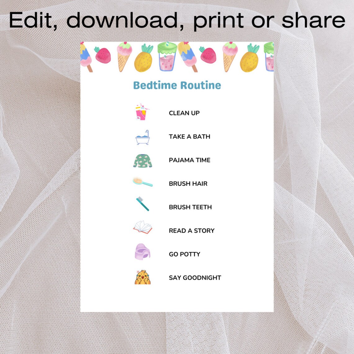 Summer Bundle, Screen Time Checklist, Daily Routine, Chores Checklist ...
