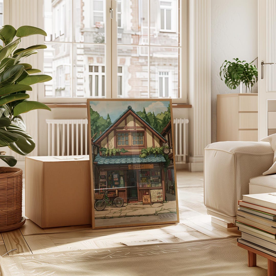 Charming General Store Poster | Ghibli-style Whimsical Wall Art for ...