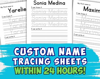Custom Name Trace Handwriting Worksheet for Kids - Personalized Name ...