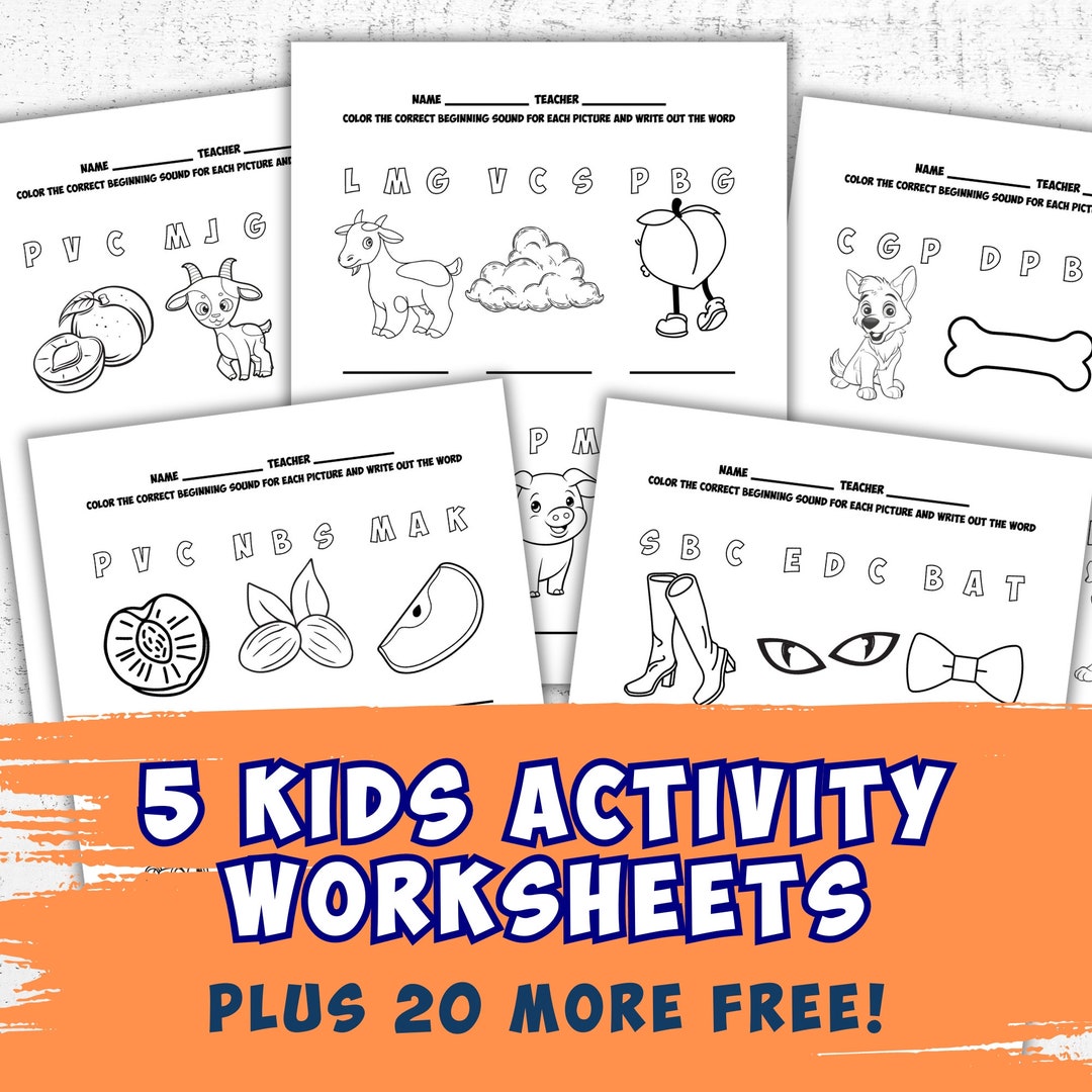 5 Kids Activity Worksheets Volume 5 Plus 20 More FREE Printable ...