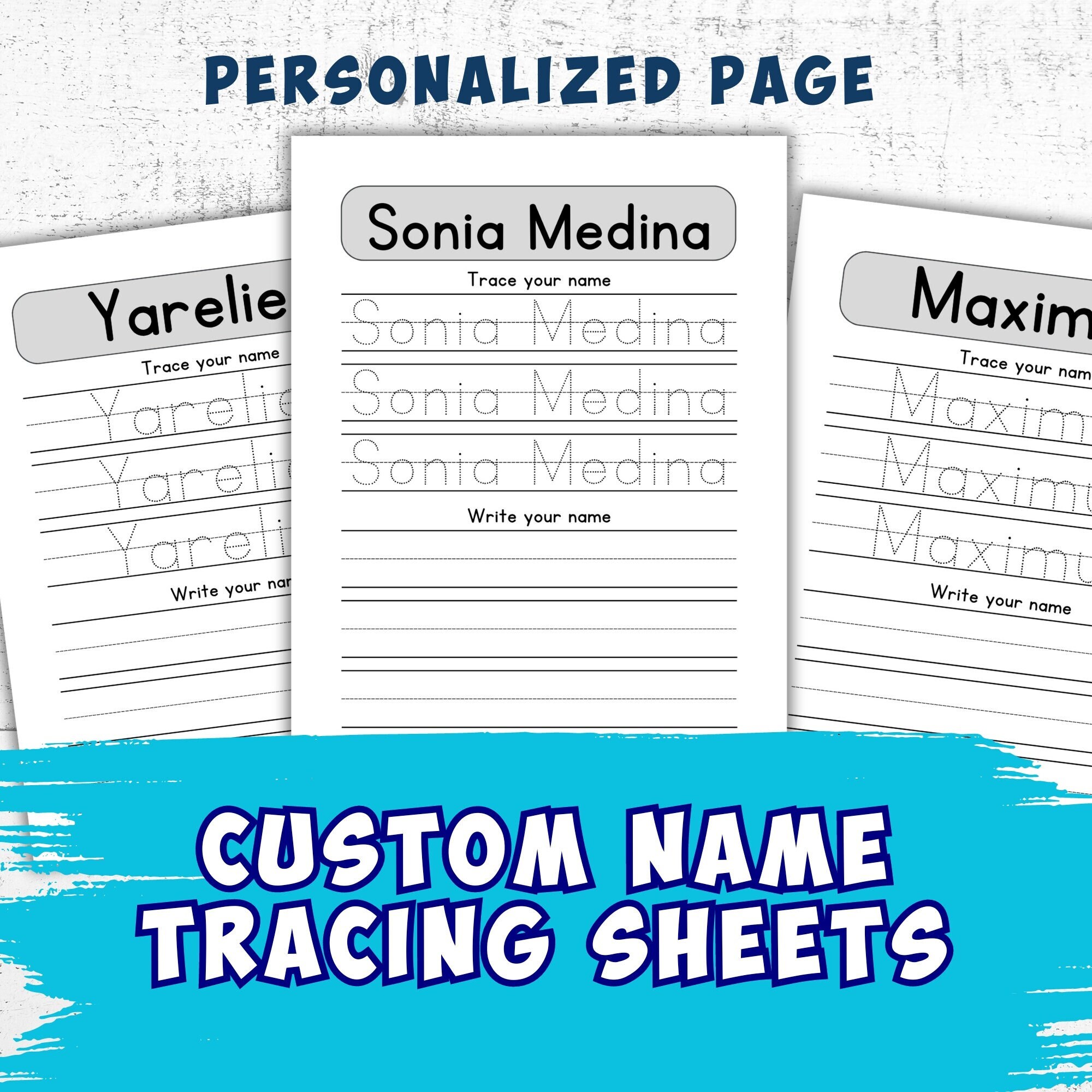 Custom Name Tracing Worksheet Handwriting Practice Personalized Name ...