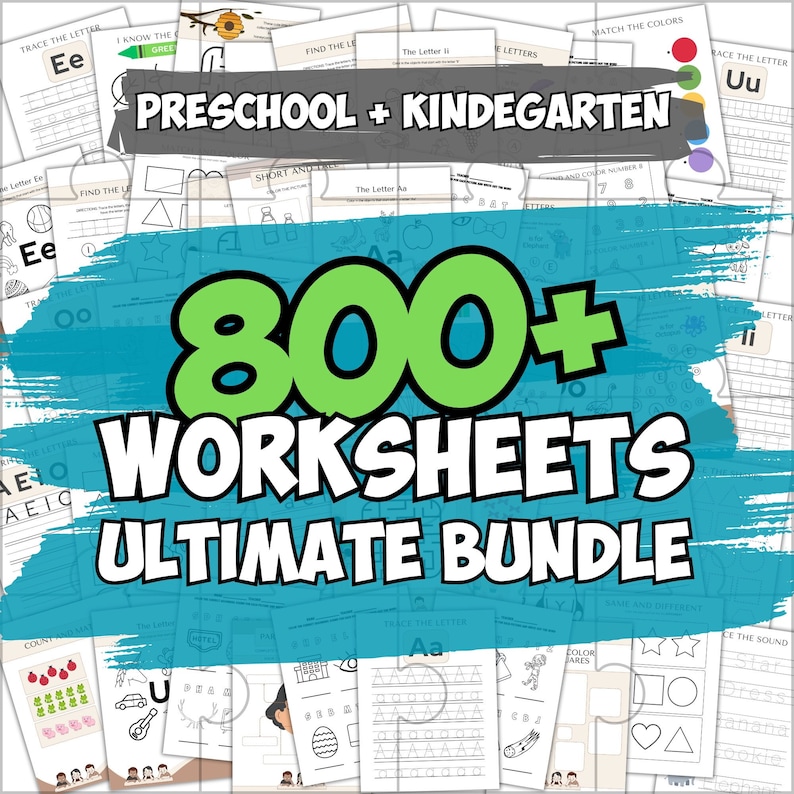 Preschool Pre-k + Kindergarten Learning Bundle | +800 Pages | Printable ...
