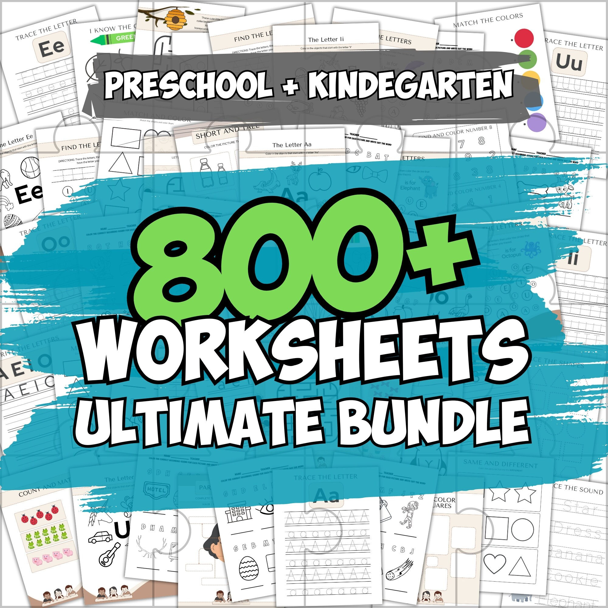 Preschool Pre-k + Kindergarten Learning Bundle | +800 Pages | Printable ...
