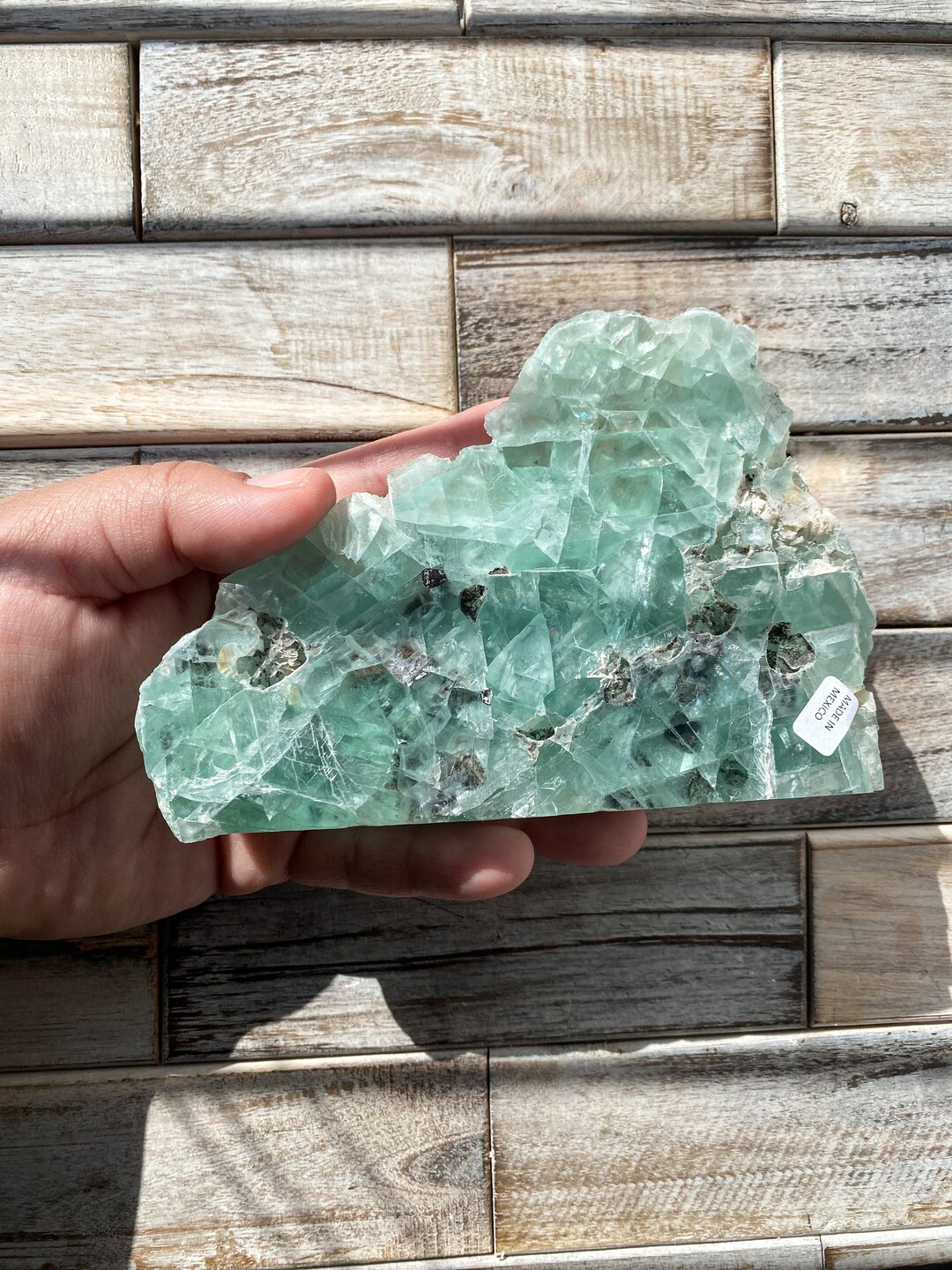 Fluorite Half Polished Slab With A Cut Base | From Mexico - Etsy