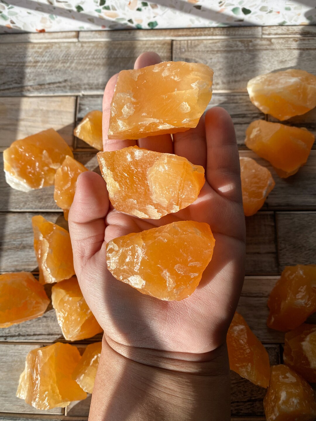 Orange Calcite Rough Chunk | From Mexico | One Intuitively Chosen | Orange Calcite Raw Stone - Etsy
