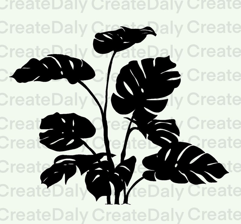 Monstera SVG Plant SVG Plant Clip Art Monstera Plant Digital Download ...