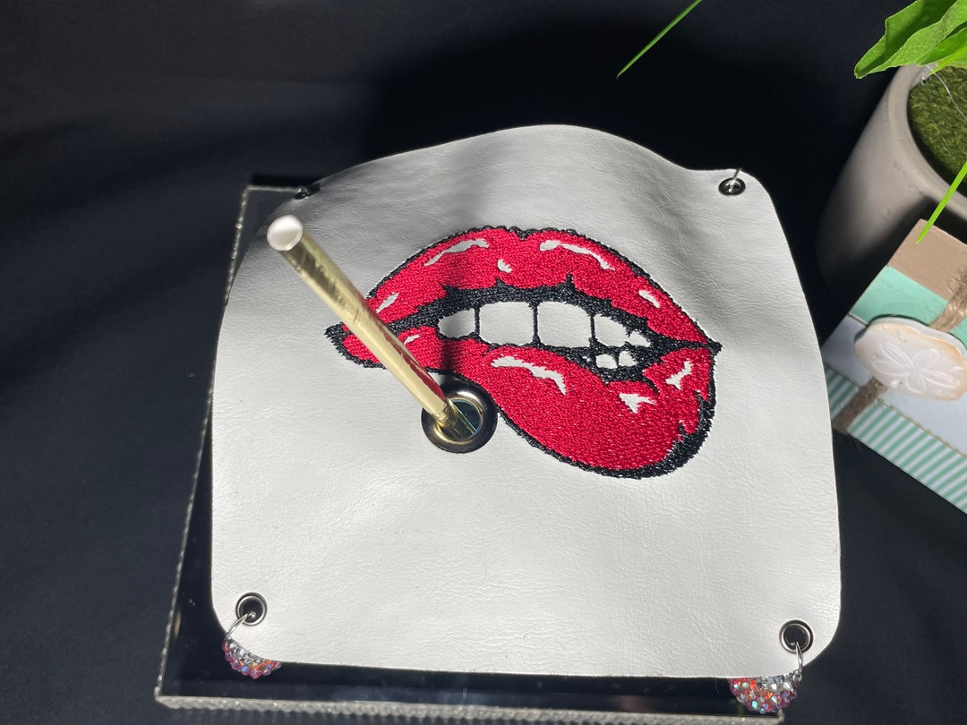 Custom Drink Cover With Lips embroidery - Etsy