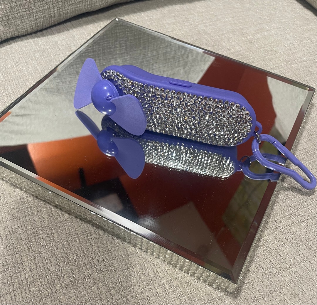 Custom Handheld Crystal Studded Fan - Etsy