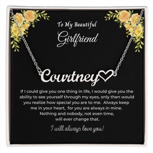 Gift for Fiance Name Necklace With Wooden Box Option and Thoughtful Message Card Etsy