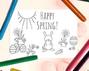 PRINTABLE Spring Easter Coloring Page, DIY Print & Color - Etsy